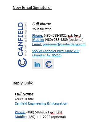 Email Signatures – Welcome to the Canfield Engineering & Integration